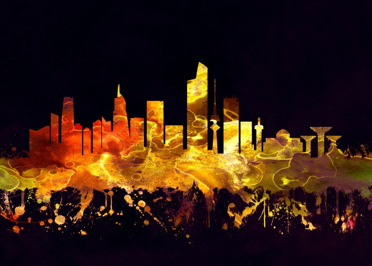 'Kuwait City skyline' Poster, picture, metal print, paint by Towseef ...