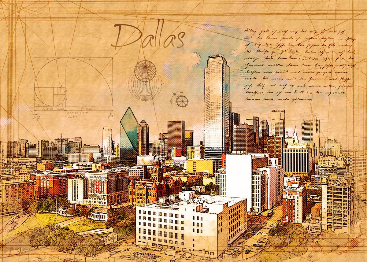 'Dallas' Poster by Printed Artings | Displate