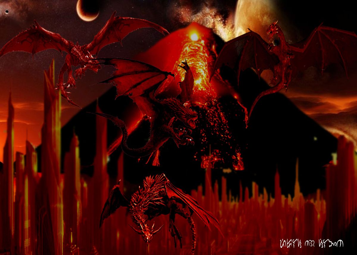 'Lava Kingdom Creatures' Poster by Medardo Arbuis | Displate