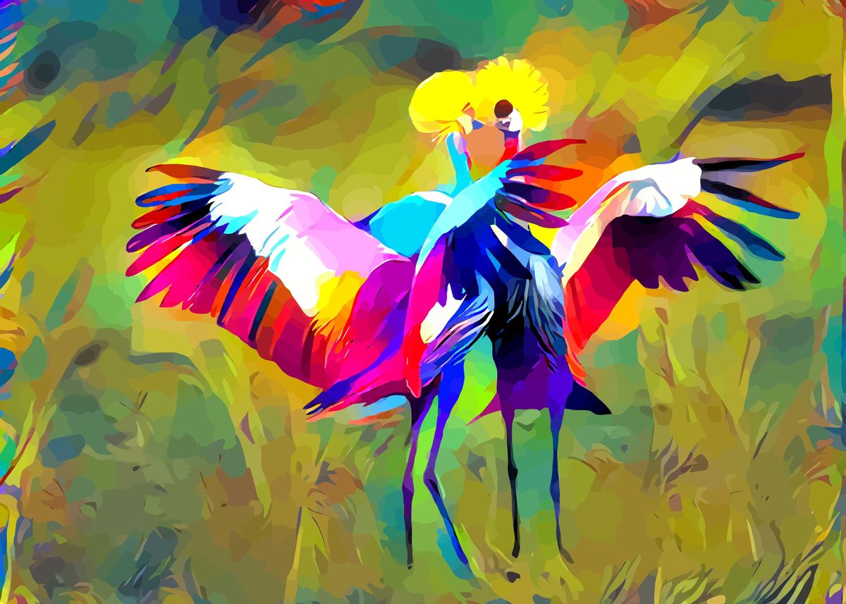 'Dacing Birds ' Poster, picture, metal print, paint by Whoisangulo ...