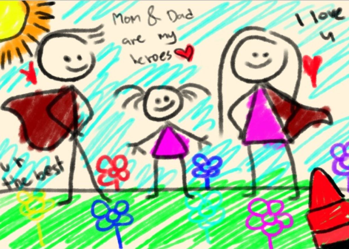 'Mom and Dad' Poster, picture, metal print, paint by flowerss | Displate