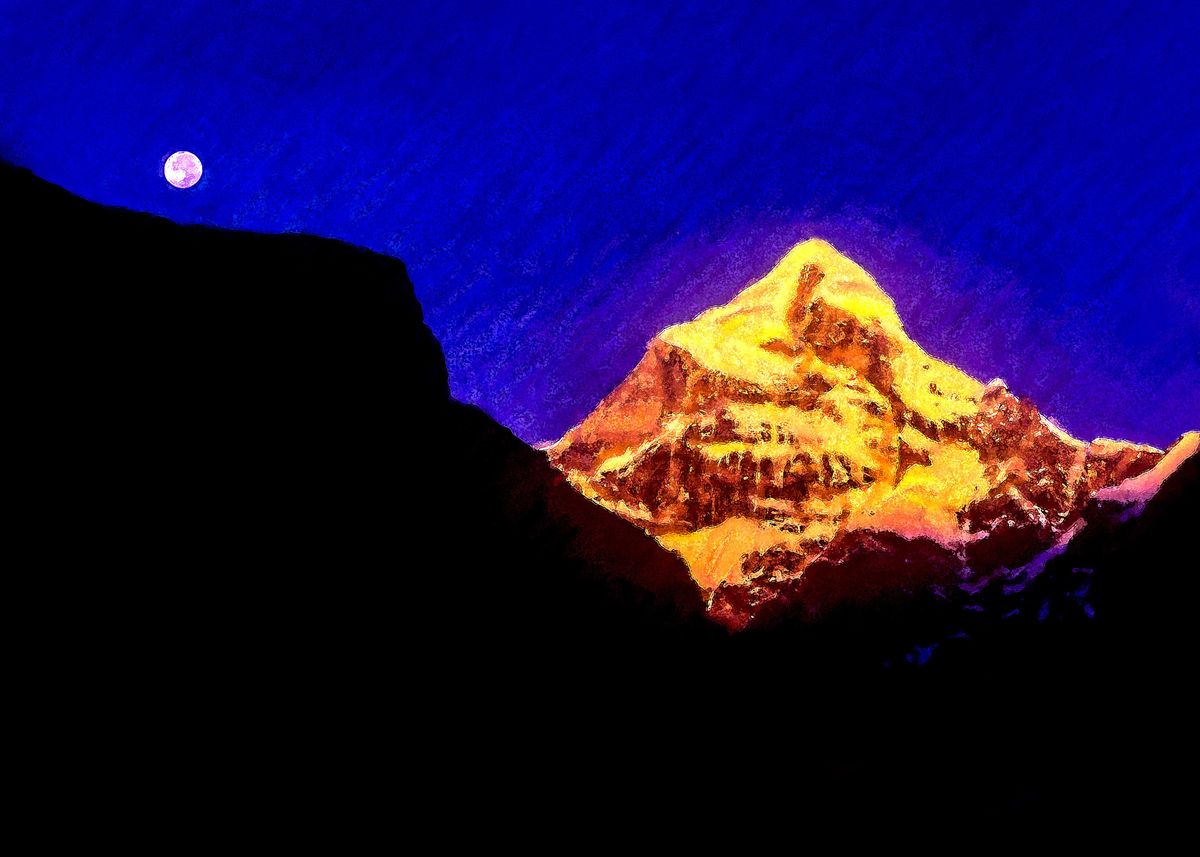 'Neelakanth Peak' Poster, picture, metal print, paint by Anil Sharma ...