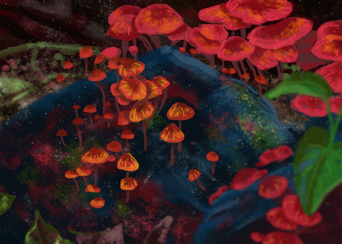 'Nariva shrooms' Poster, picture, metal print, paint by Shanna Melissa ...