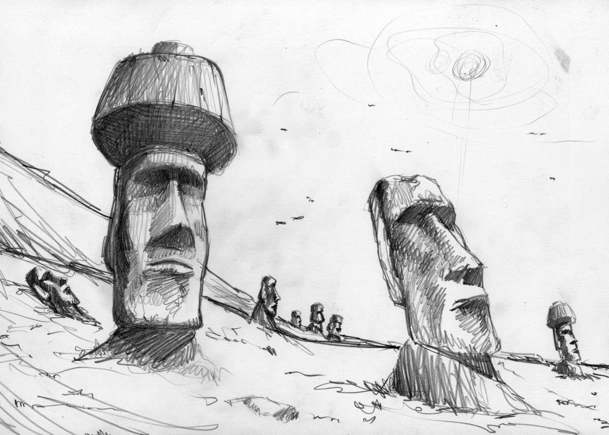 'Rapa Nui drawing' Poster by Andrea Gatti | Displate