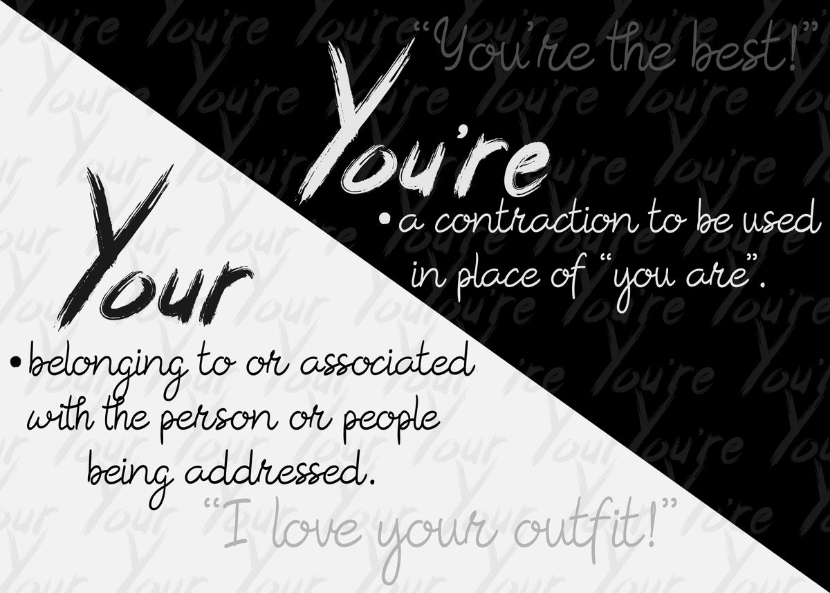 'Your vs Youre' Poster, picture, metal print, paint by Lauren Cheerio ...