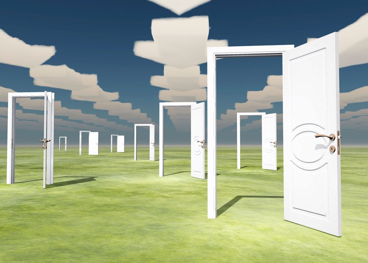 'Many open doors Choice' Poster, picture, metal print, paint by Bruce ...