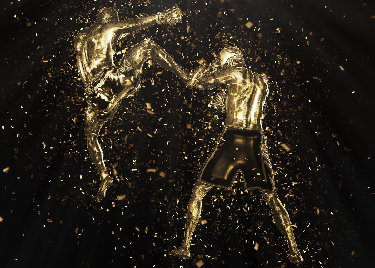 'Kickboxing Fight' Poster, picture, metal print, paint by Maksymilian ...