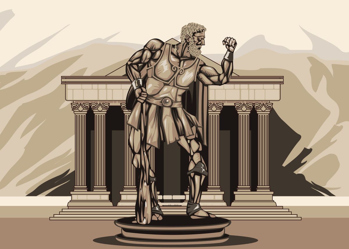 'Hercules Posing Poster' Poster by The Reverend | Displate