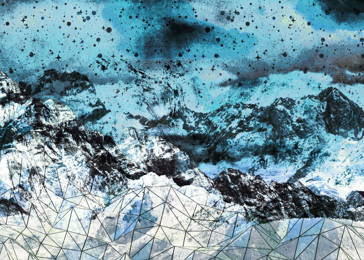 'Blue mountains' Poster by Oana So | Displate