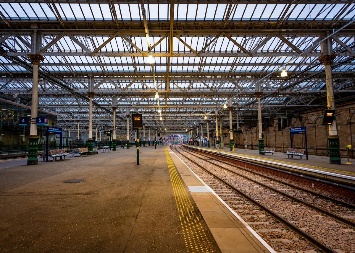 'Edinburgh Train Station' Poster, picture, metal print, paint by ...