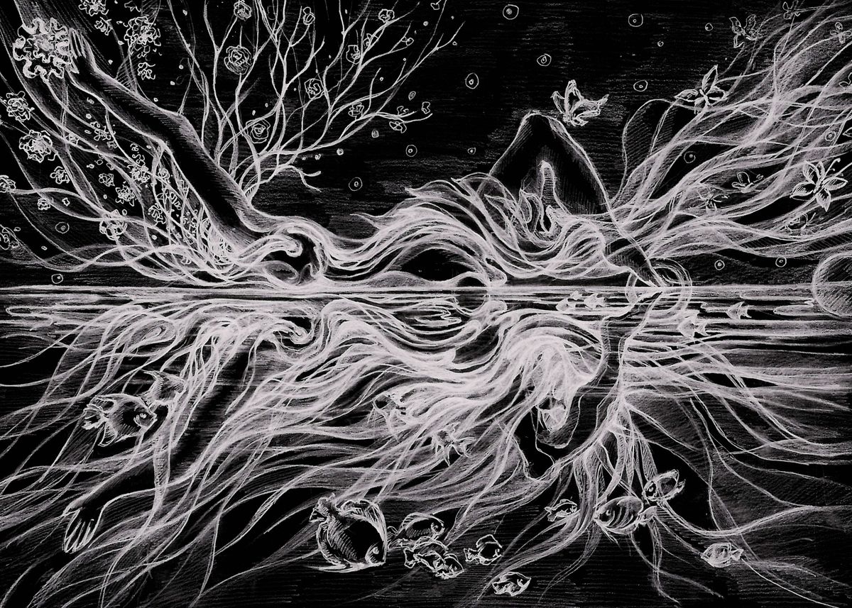 'Dissapearing in Existence' Poster, picture, metal print, paint by ...