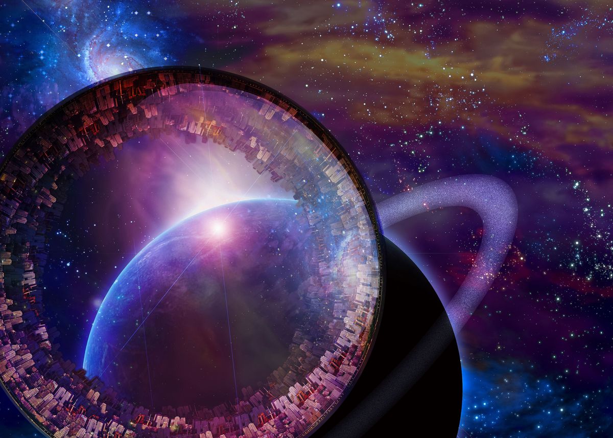 'Interstellar City Ship' Poster, picture, metal print, paint by Bruce ...