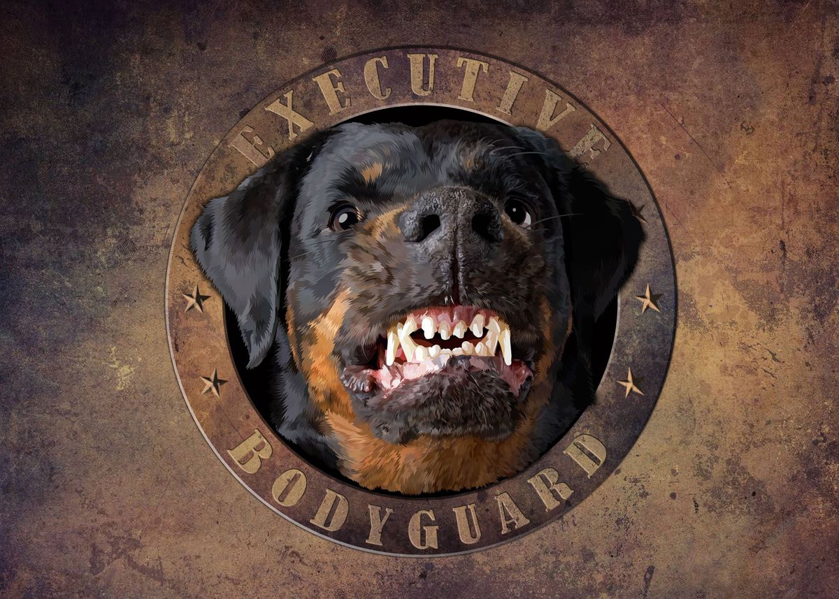 'Personal Bodyguard Dog' Poster, picture, metal print, paint by Lugu ...