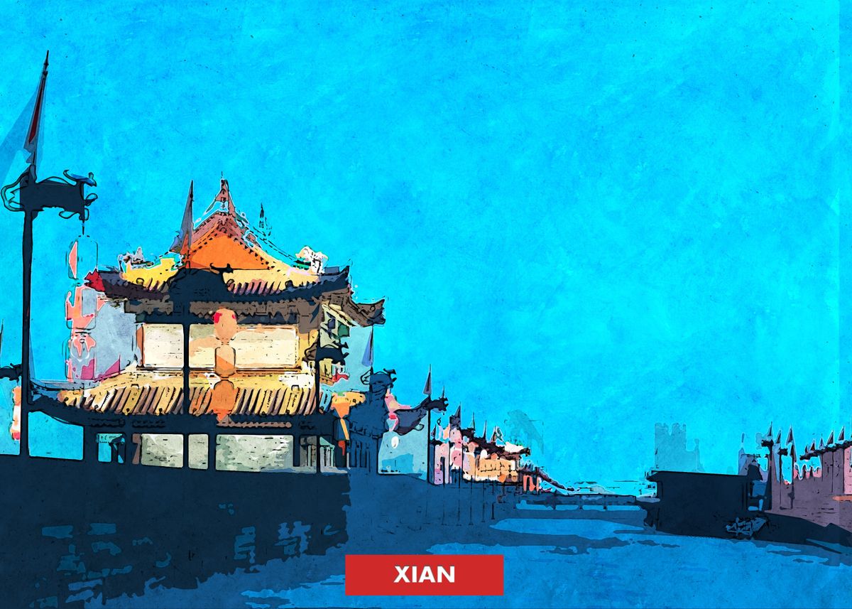 'Xian Wall ' Poster, picture, metal print, paint by Maksymilian Kulig ...
