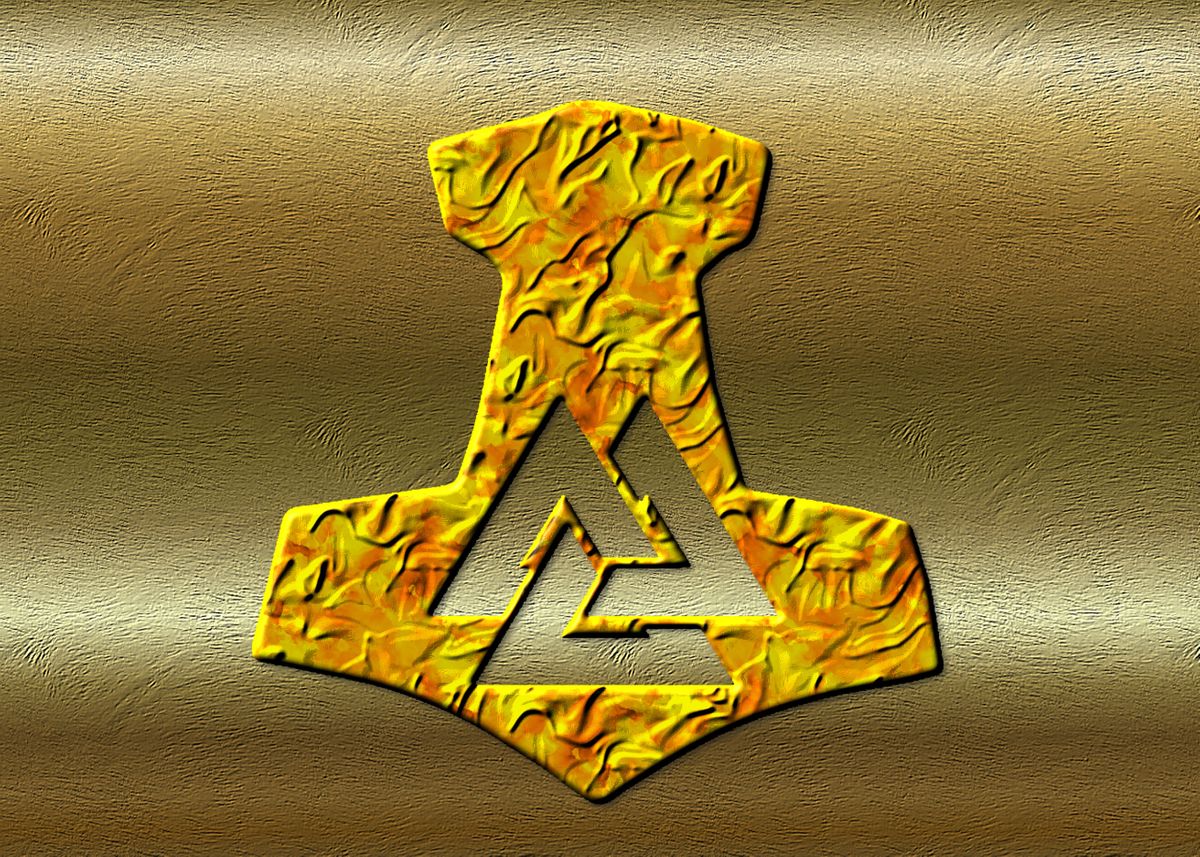 'Mjolnir' Poster, picture, metal print, paint by Robert Felan | Displate