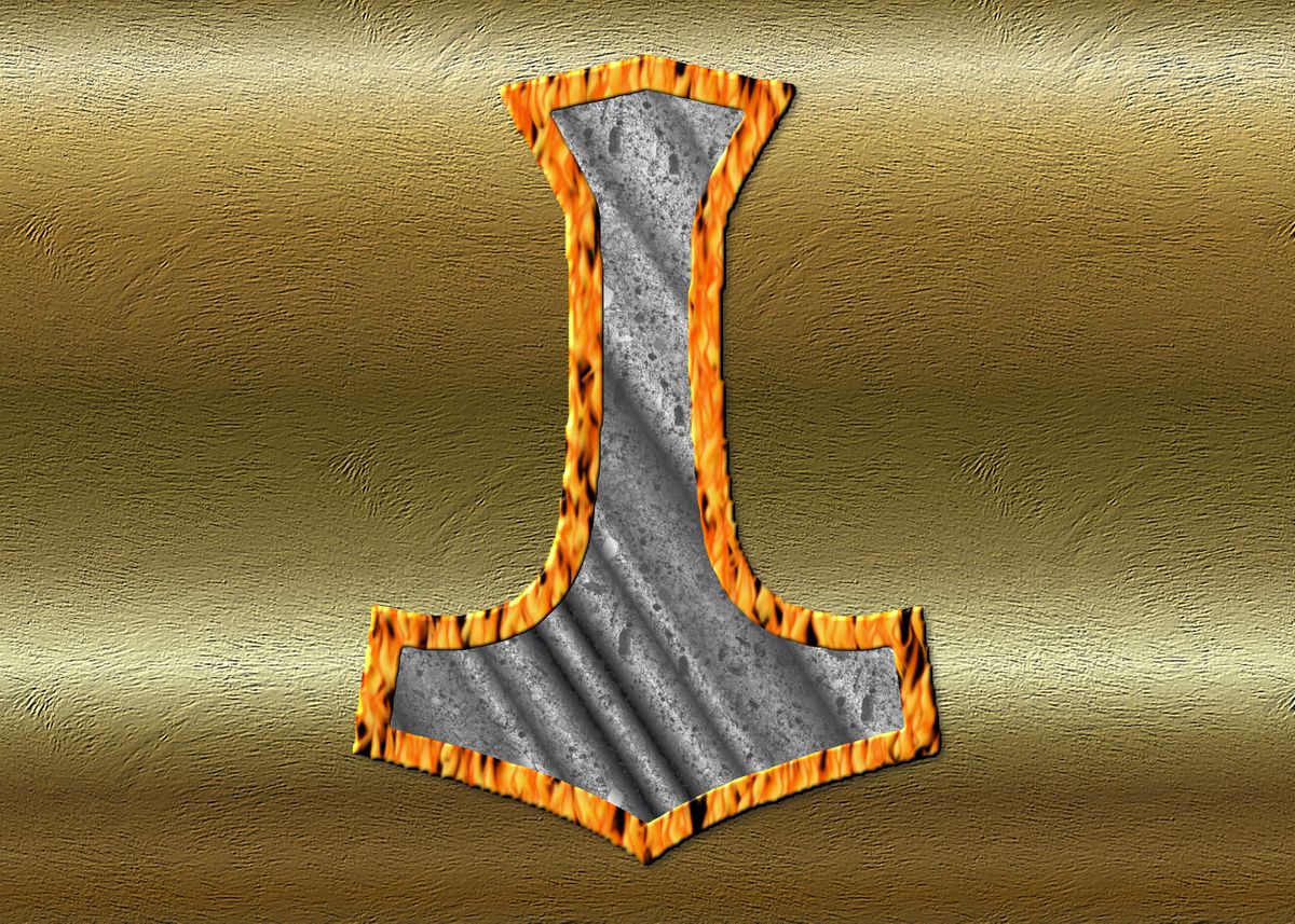 'Mjolnir' Poster, picture, metal print, paint by Robert Felan | Displate