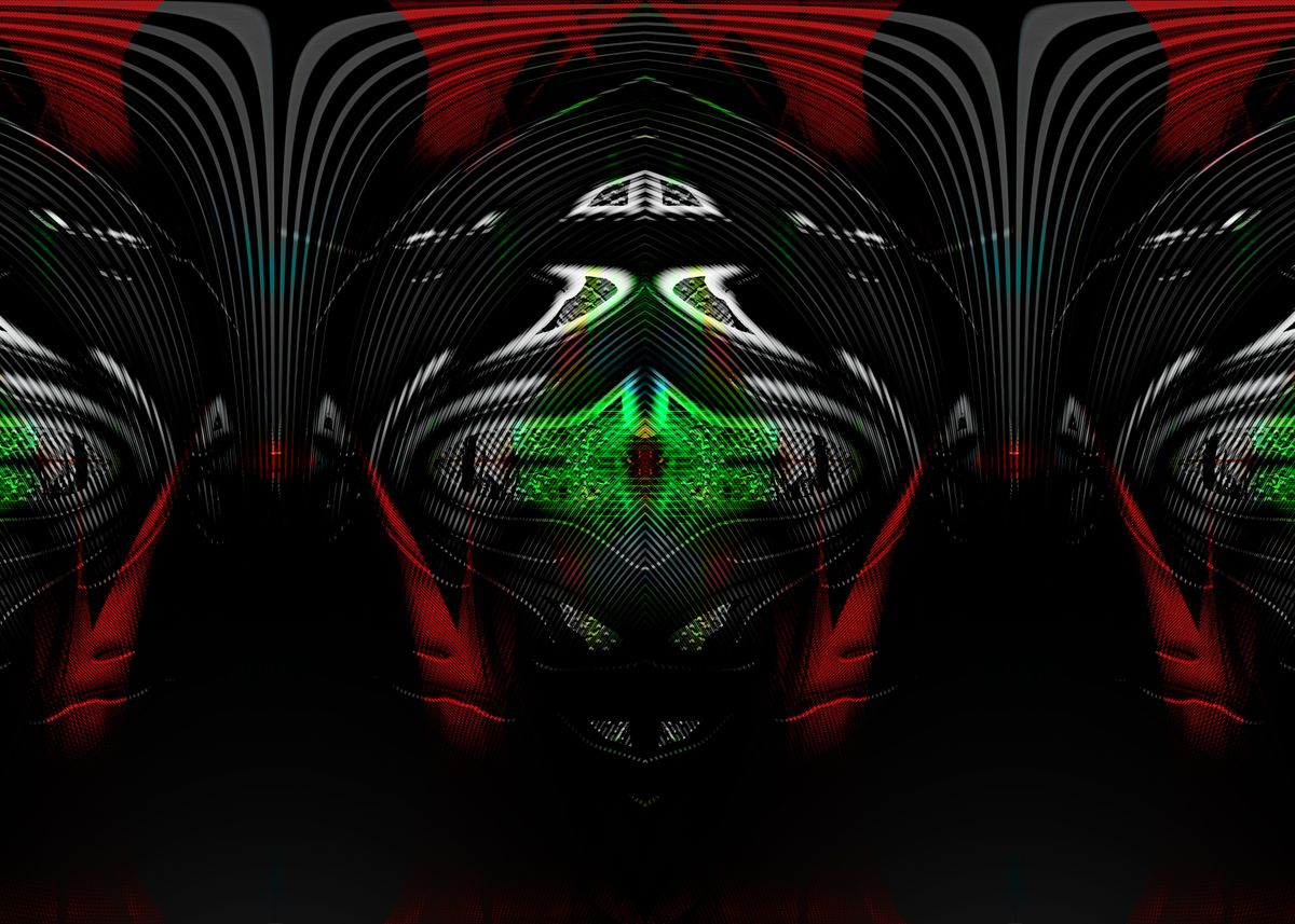 'Alien Robot Face Digital ' Poster, picture, metal print, paint by ...