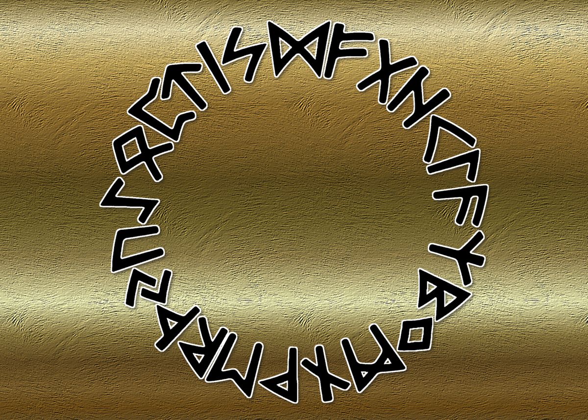 'Rune Circle' Poster, picture, metal print, paint by Robert Felan ...