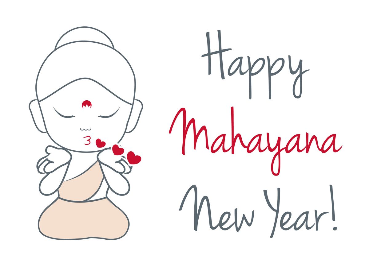 'Happy mahayana new year' Poster, picture, metal print, paint by ...