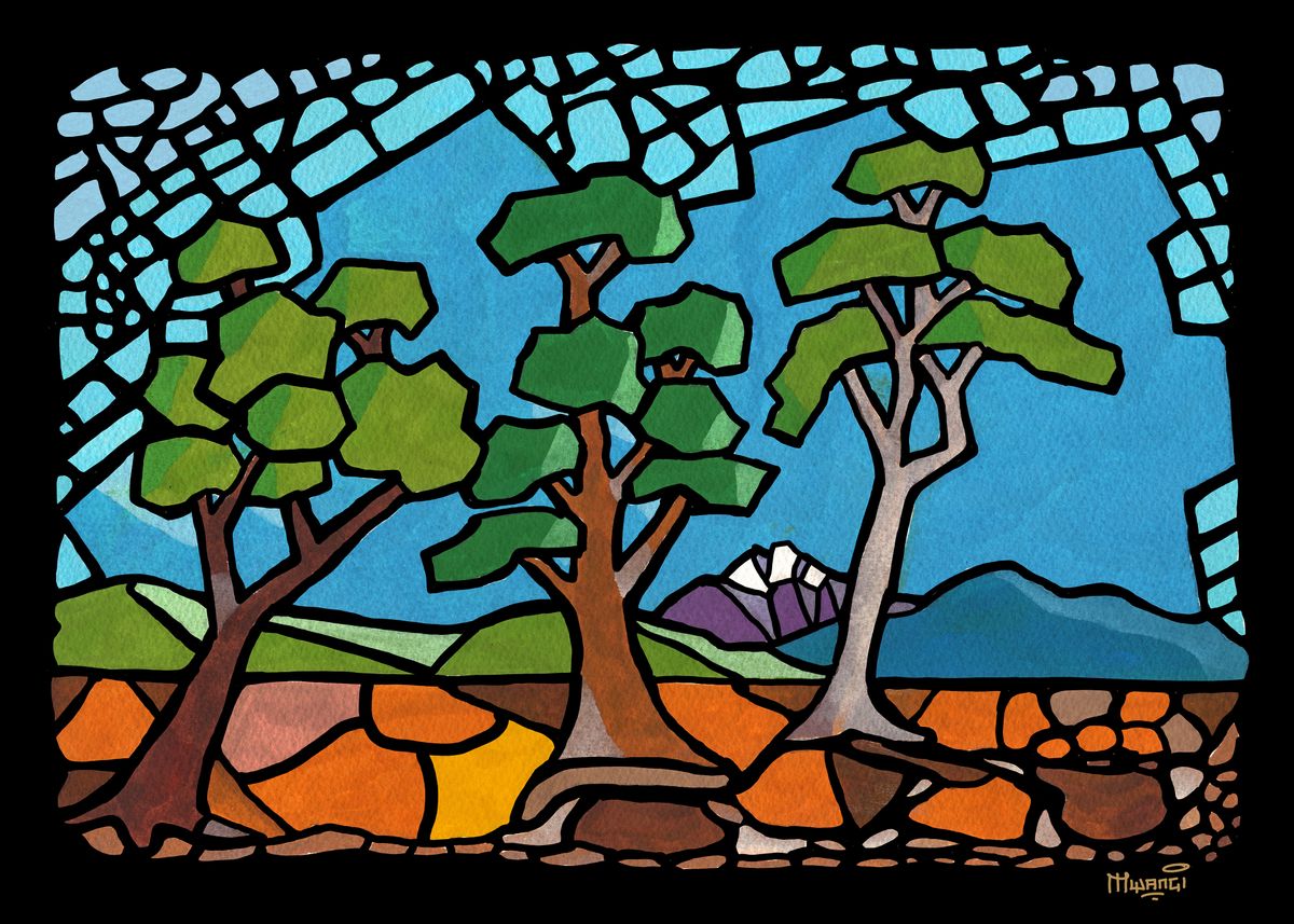 'Geometrical Trees' Poster, picture, metal print, paint by Anthony ...