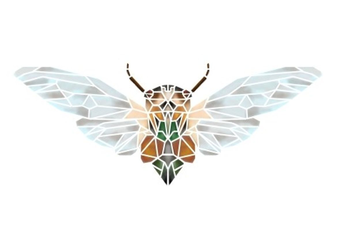 'Geometric Cicada' Poster, picture, metal print, paint by Lisa Bevers ...