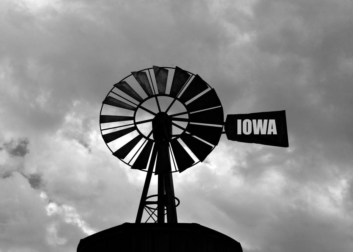 'Iowa windmill' Poster, picture, metal print, paint by David Thompson ...