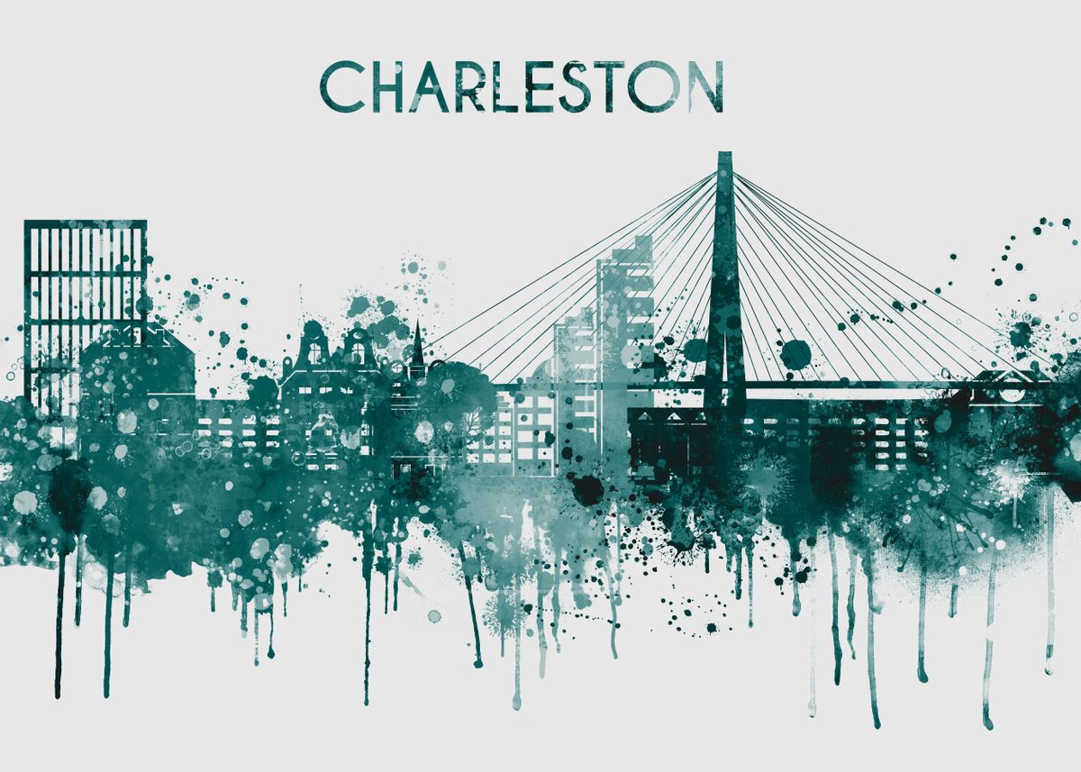 'Charleston Skyline' Poster by Dim | Displate