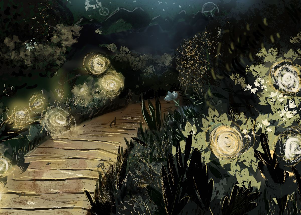 'Firefly Nights' Poster, picture, metal print, paint by Audrey Scharrer ...
