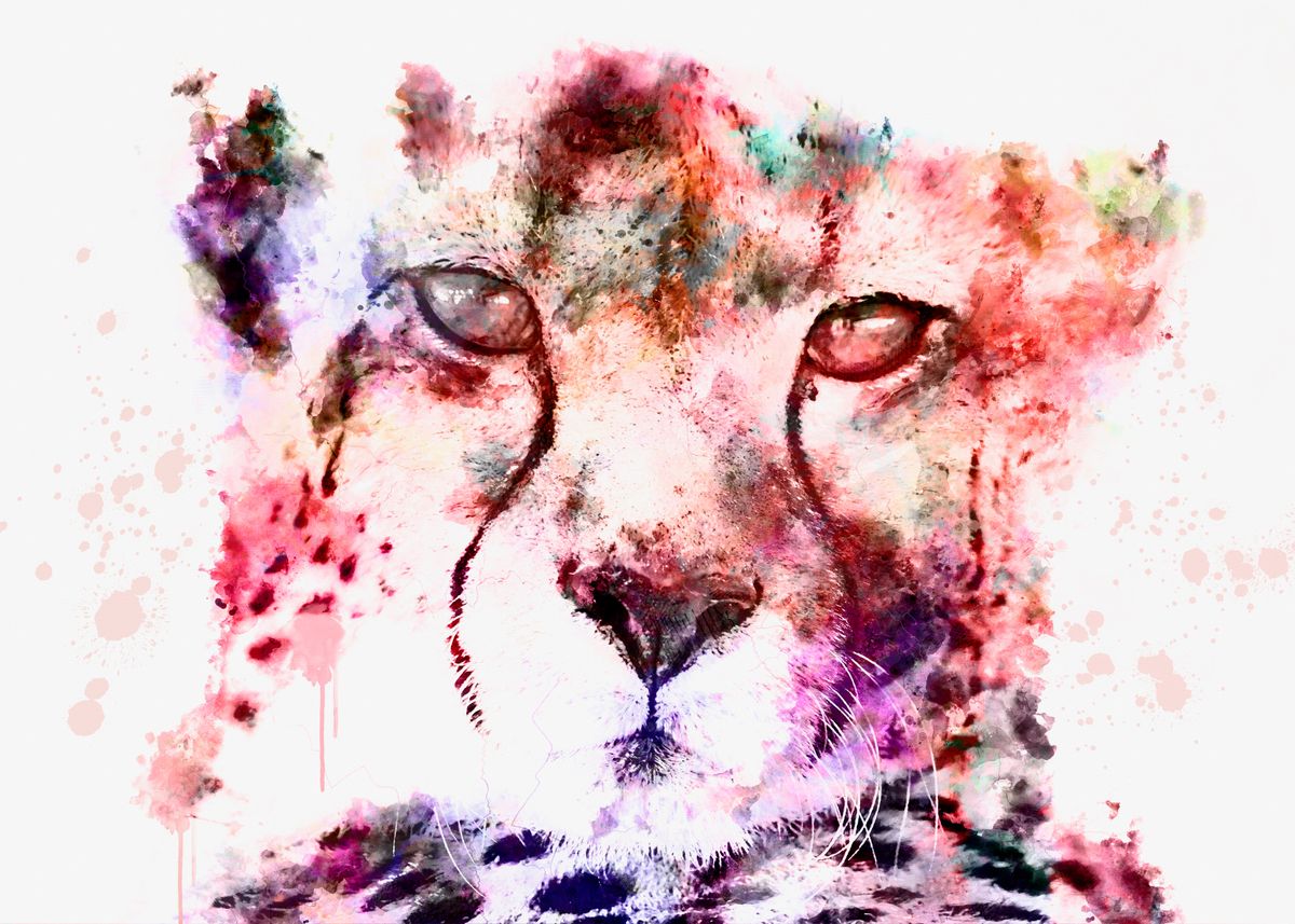 'Cheetah Watercolor' Poster by Dany | Displate