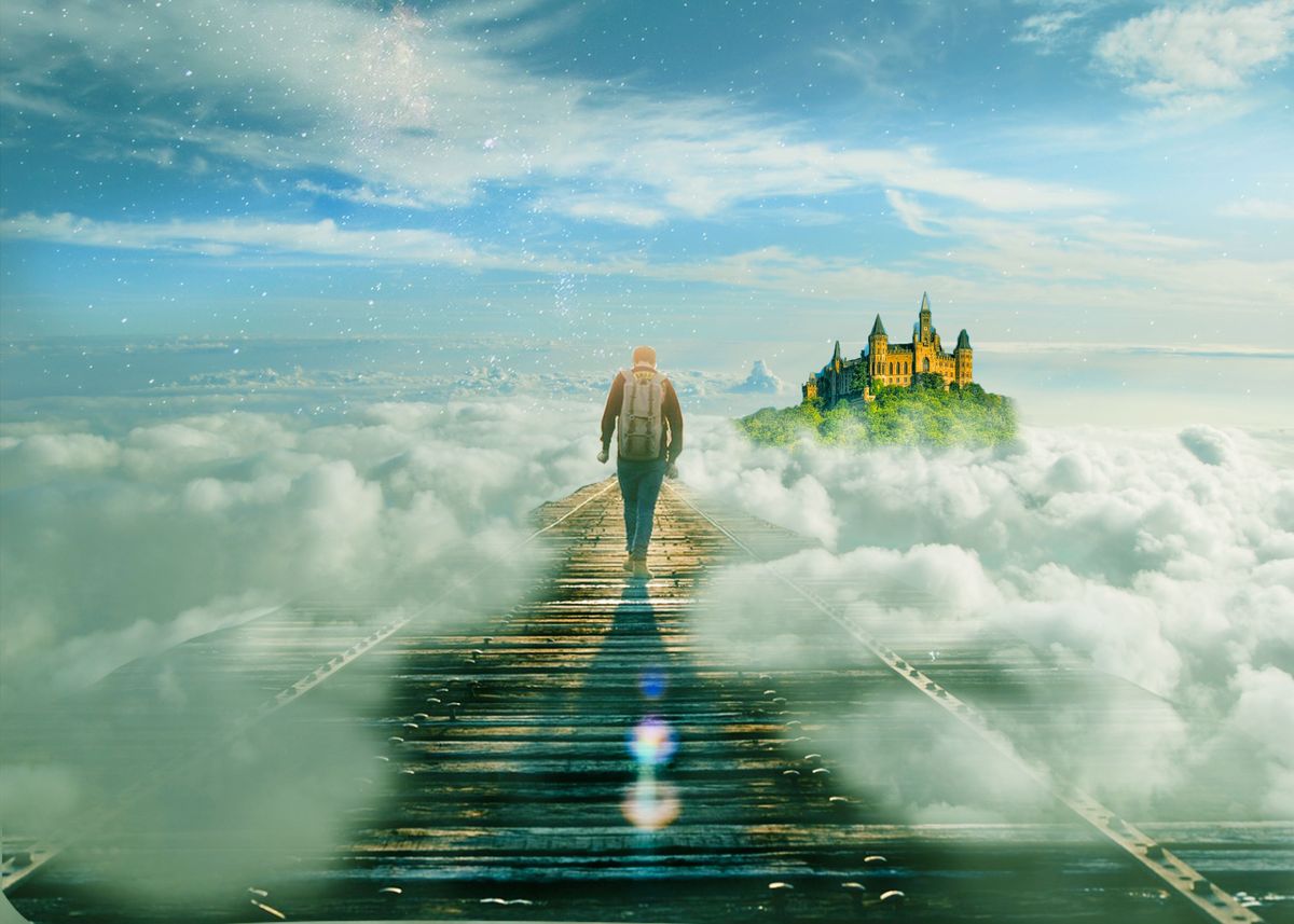 'walking on clouds' Poster by mhmod Mohamed | Displate