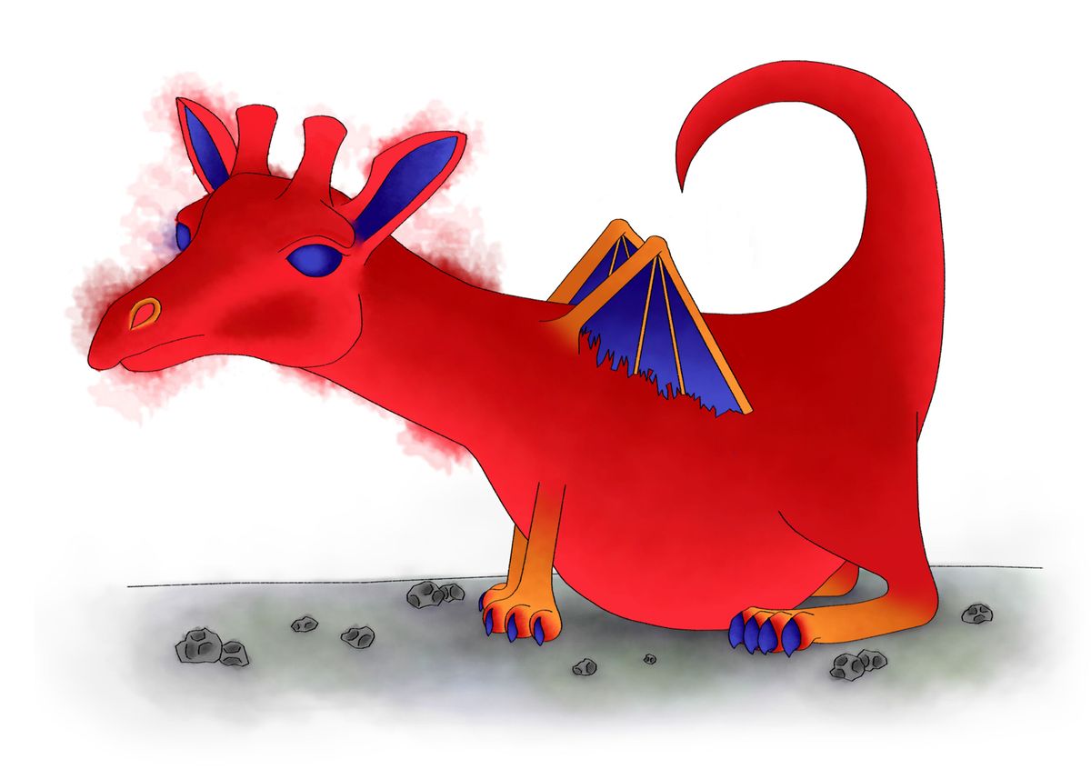 'Standing Red Dragon' Poster, picture, metal print, paint by Emma L ...