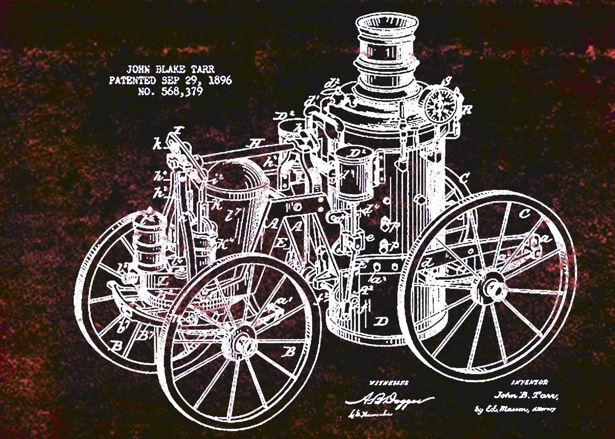 'JB Tarr 1896 Patent' Poster by Ruelson Bruce Lee | Displate