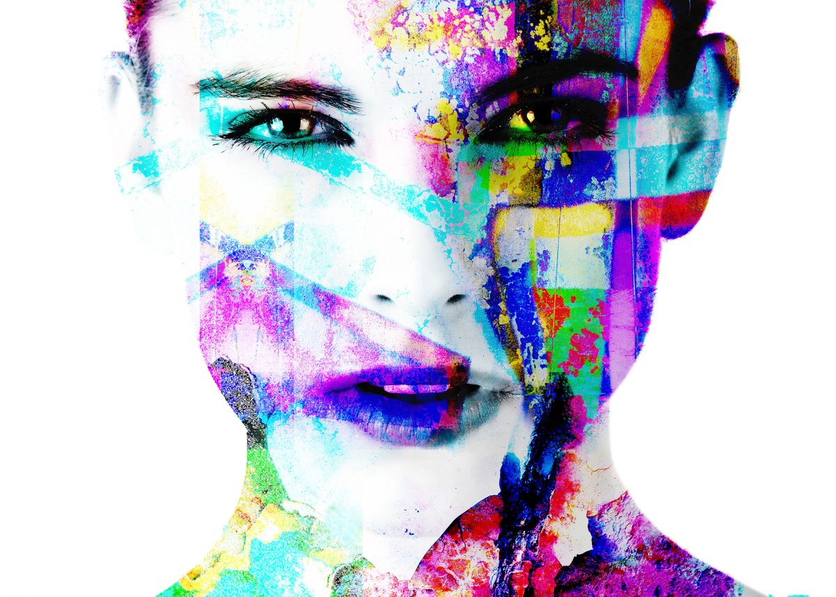'Multicolor Portrait' Poster, picture, metal print, paint by Art By ...