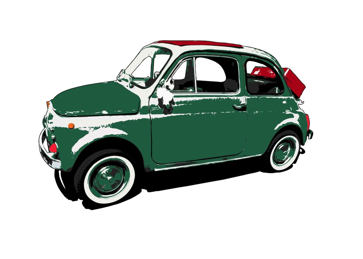 'Old shcool car' Poster, picture, metal print, paint by Aksornsawan ...