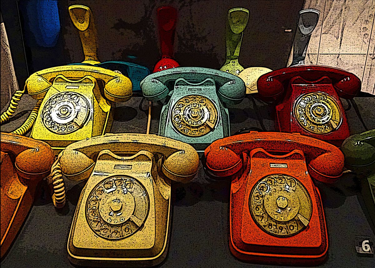'Phones' Poster, picture, metal print, paint by Maciej Strojny | Displate