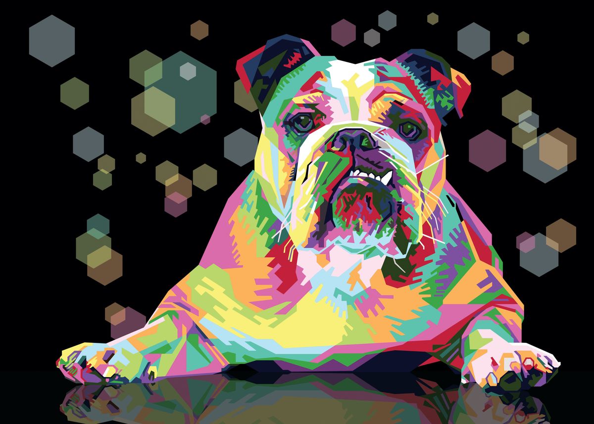 'Bulldog' Poster, picture, metal print, paint by Mohamad Helmi | Displate