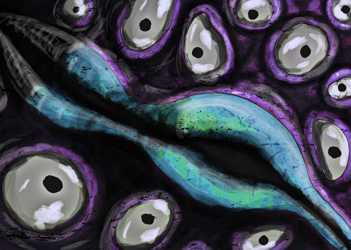 'Crazy Eye Blob' Poster, picture, metal print, paint by Justin Cobb ...