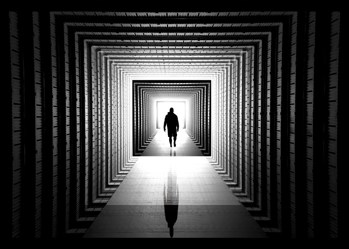 'Tunnel void' Poster, picture, metal print, paint by Milos Maric | Displate