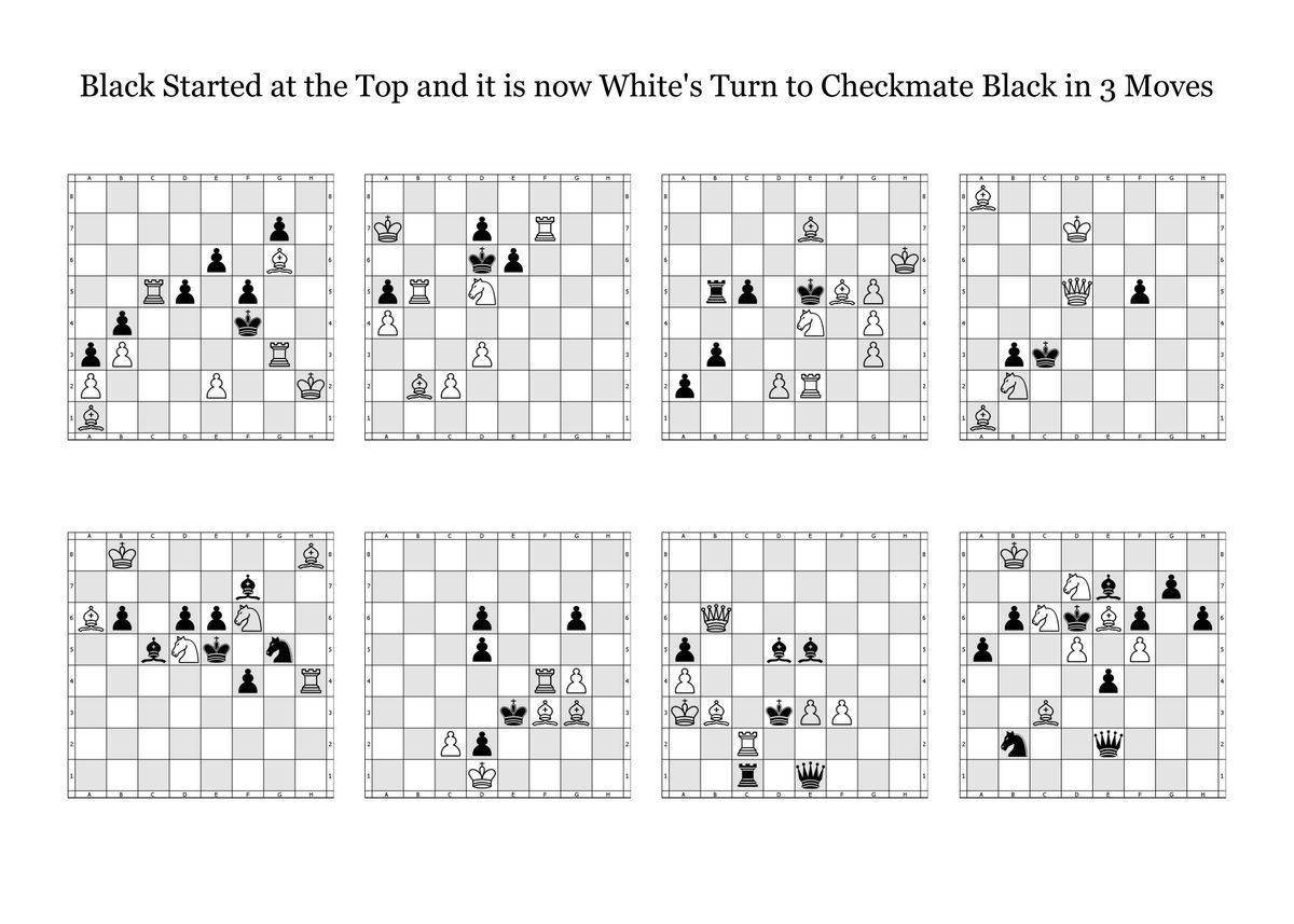 '3 Move Chess Puzzles Set C' Poster by Burl Collins | Displate