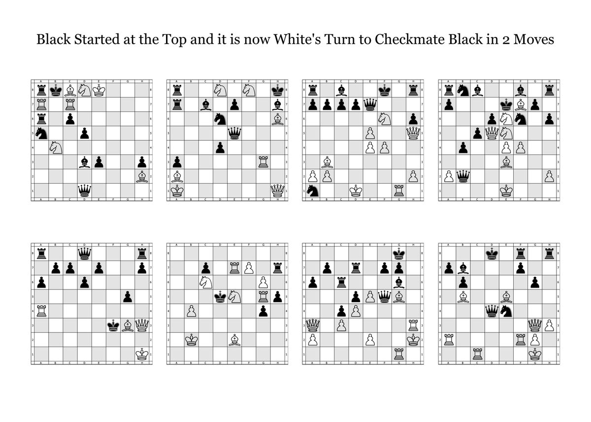 '2 Move Chess Puzzles Set D' Poster, picture, metal print, paint by ...
