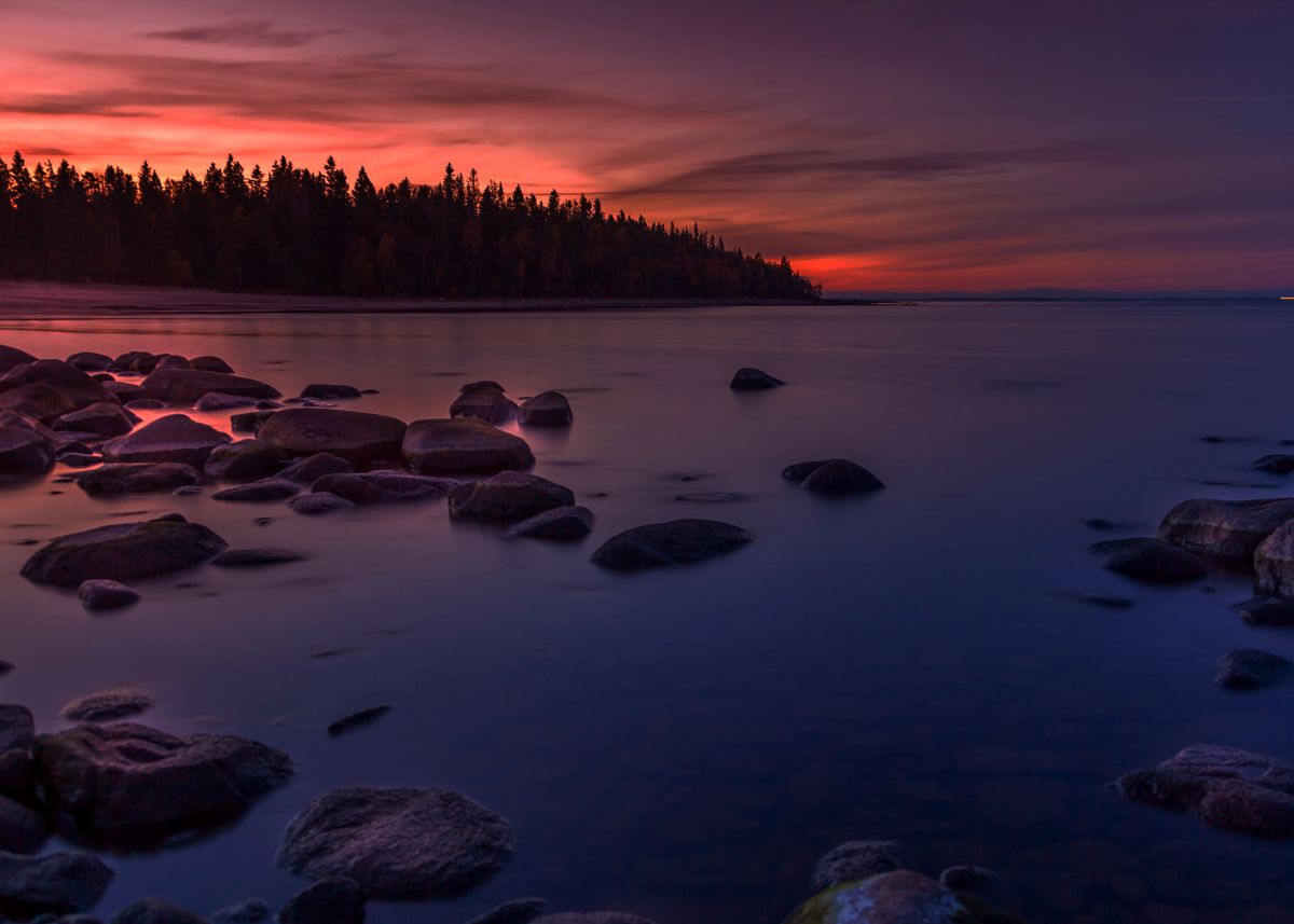 'Night in Karelia' Poster, picture, metal print, paint by Denis Churin ...