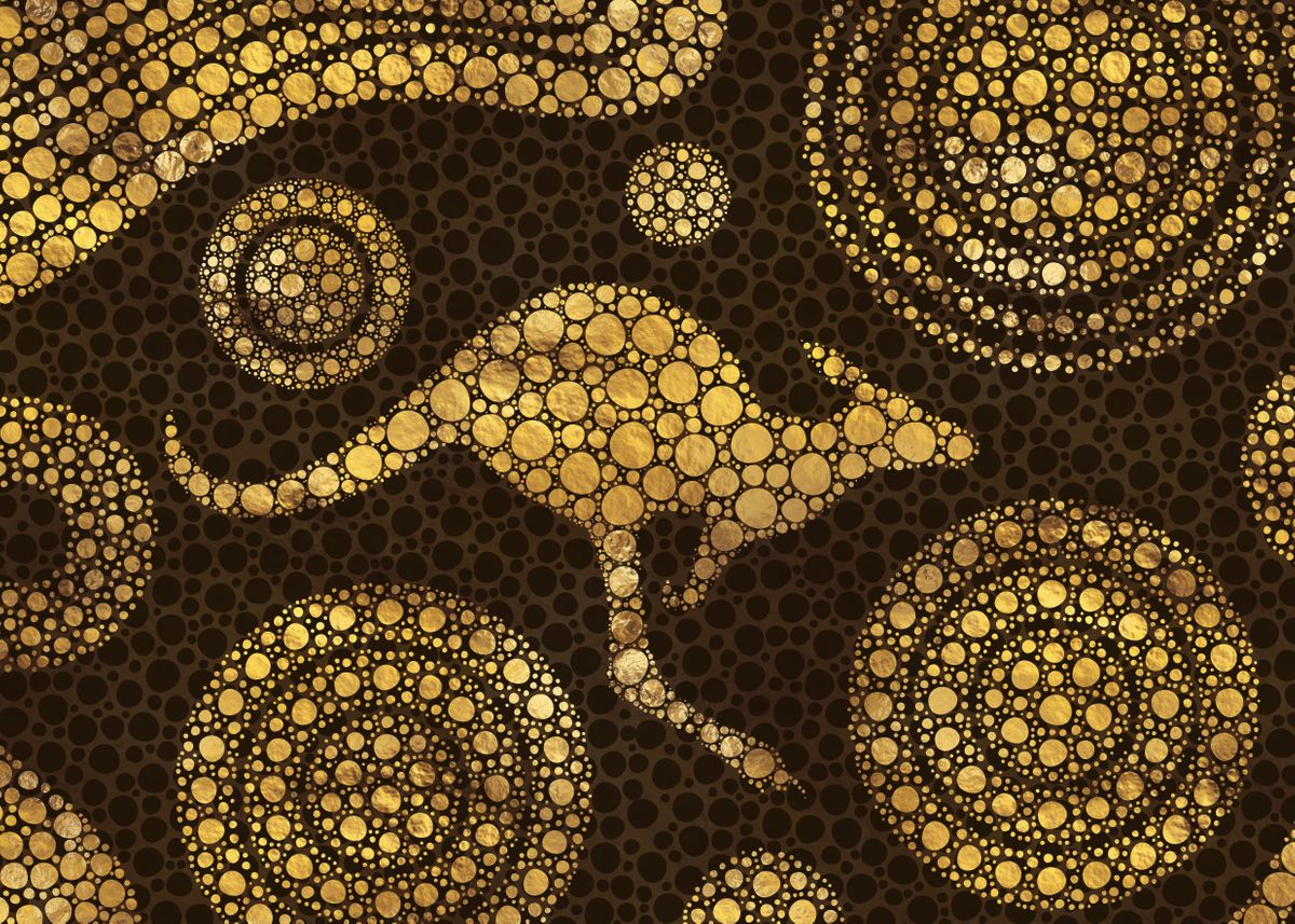 'Dot Art Kangaroo ' Poster, picture, metal print, paint by Lioudmila ...