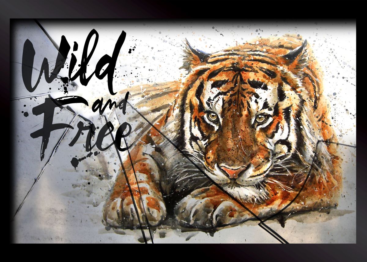 'Tiger Broken Glass' Poster by Konstantin Kalinin | Displate