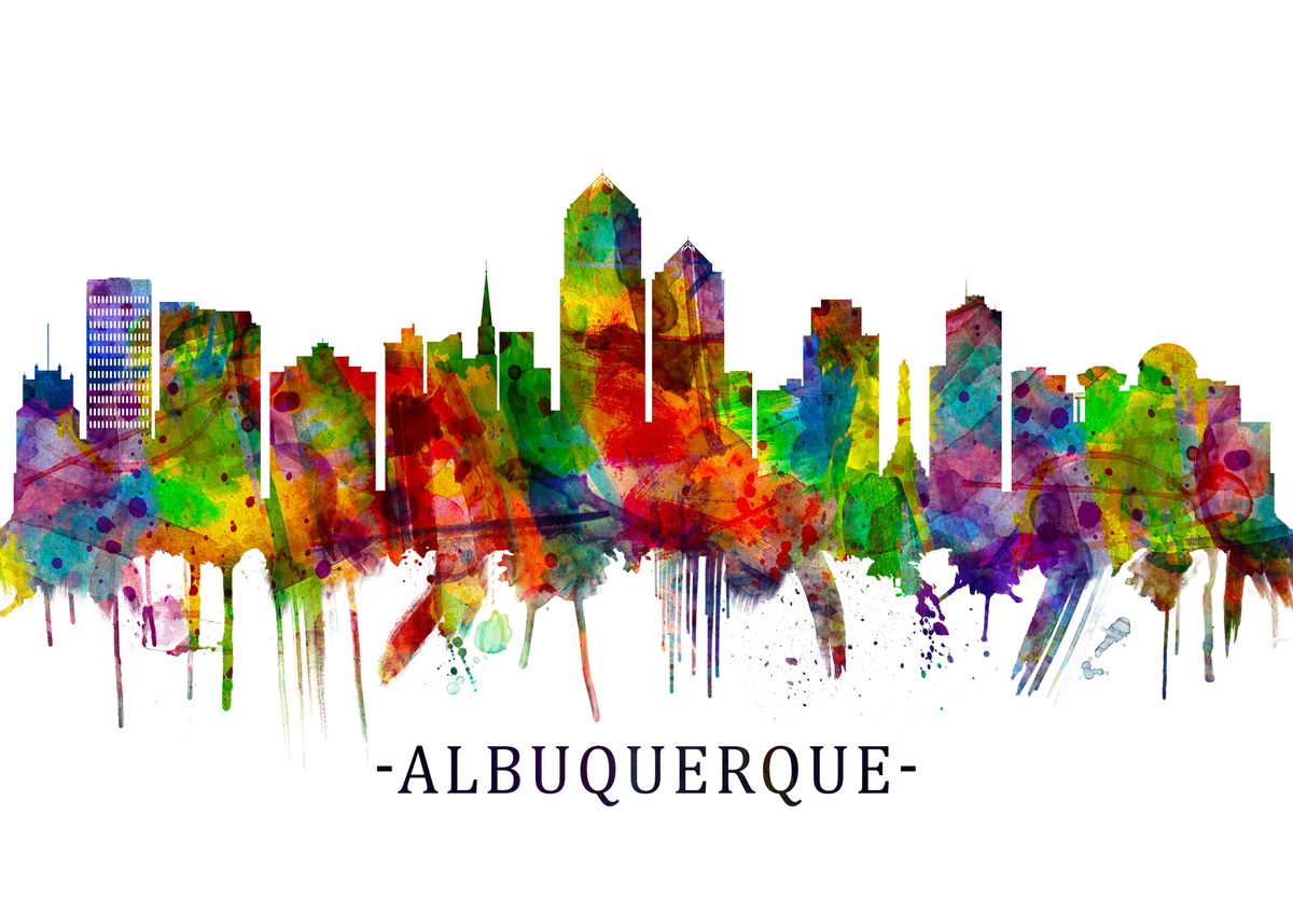 'Albuquerque Skyline' Poster, picture, metal print, paint by Towseef ...