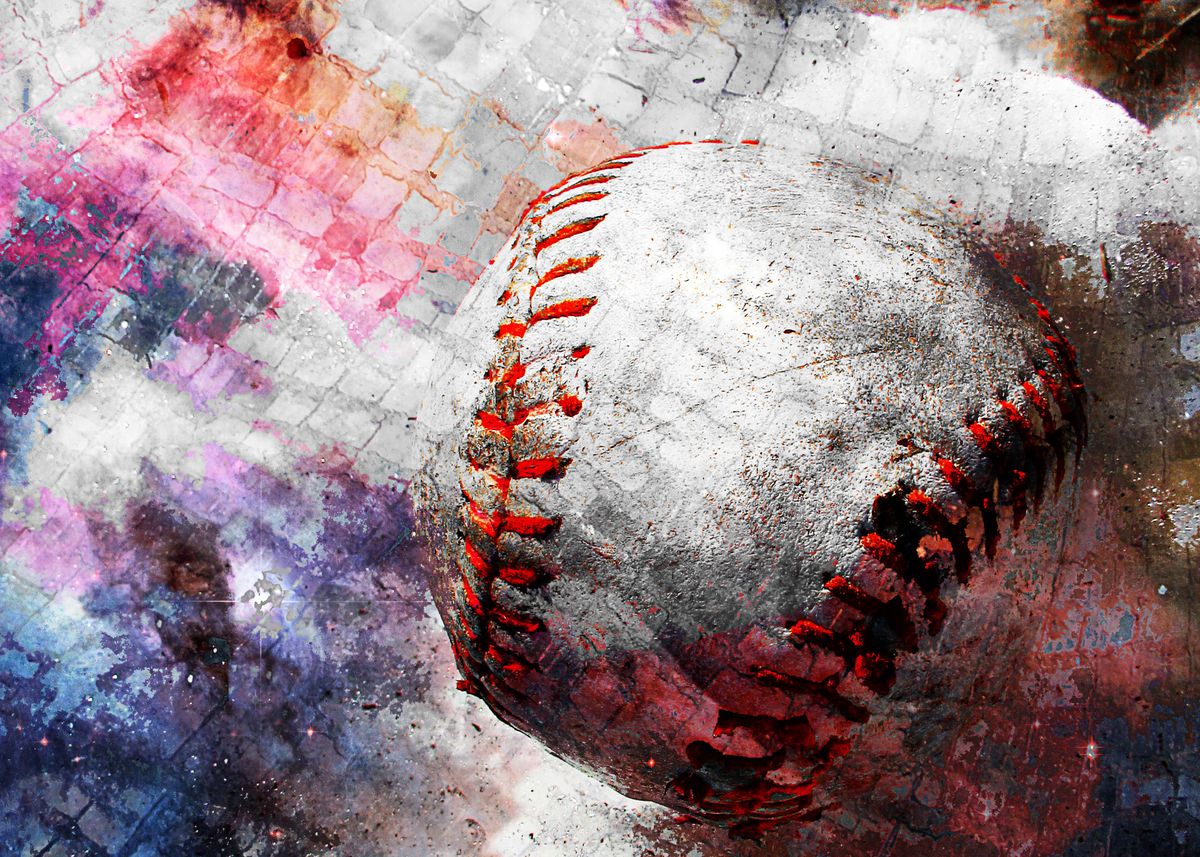'Baseball art print work 6' Poster, picture, metal print, paint by ...