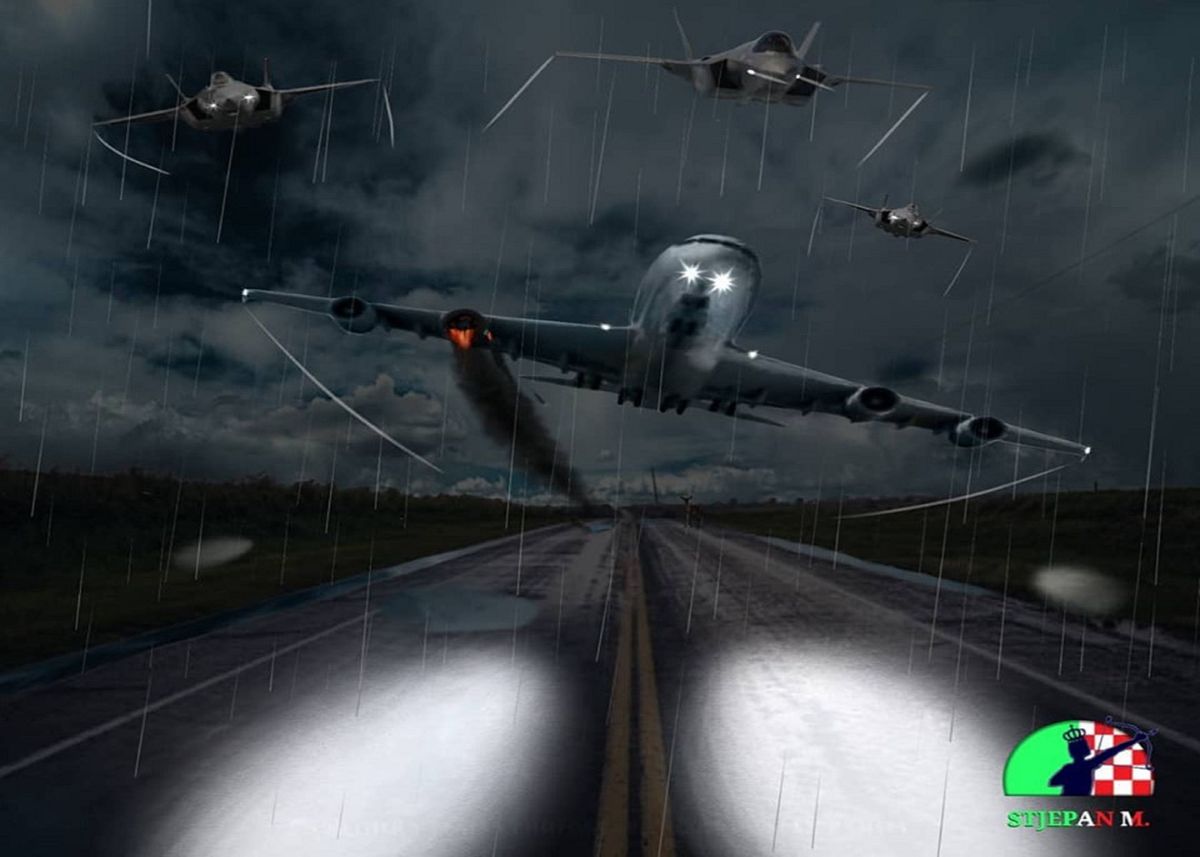 'Airplane emergency landing' Poster, picture, metal print, paint by Art ...