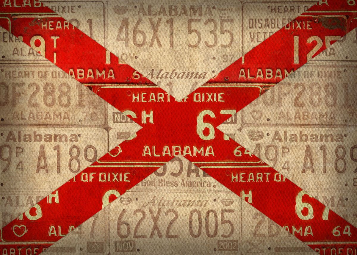 'Alabama State Flag Vintage' Poster, picture, metal print, paint by ...