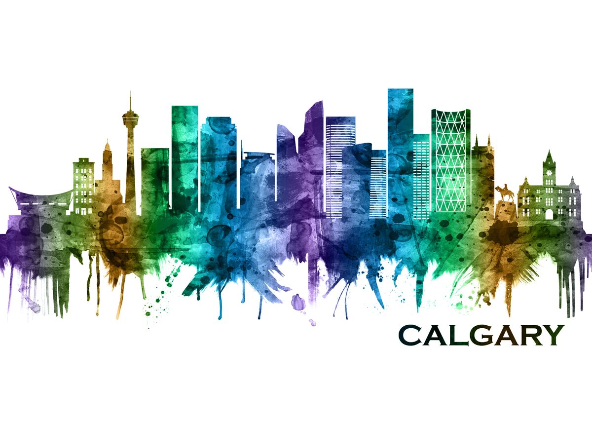 'Calgary Canada Skyline' Poster by Towseef Dar | Displate