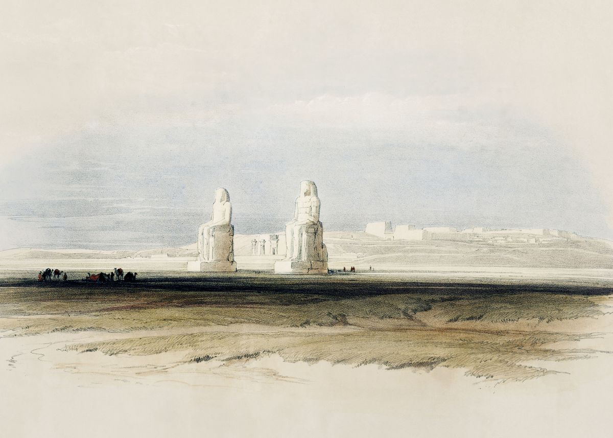 'Statues Memnon Thebes 1849' Poster, picture, metal print, paint by ...