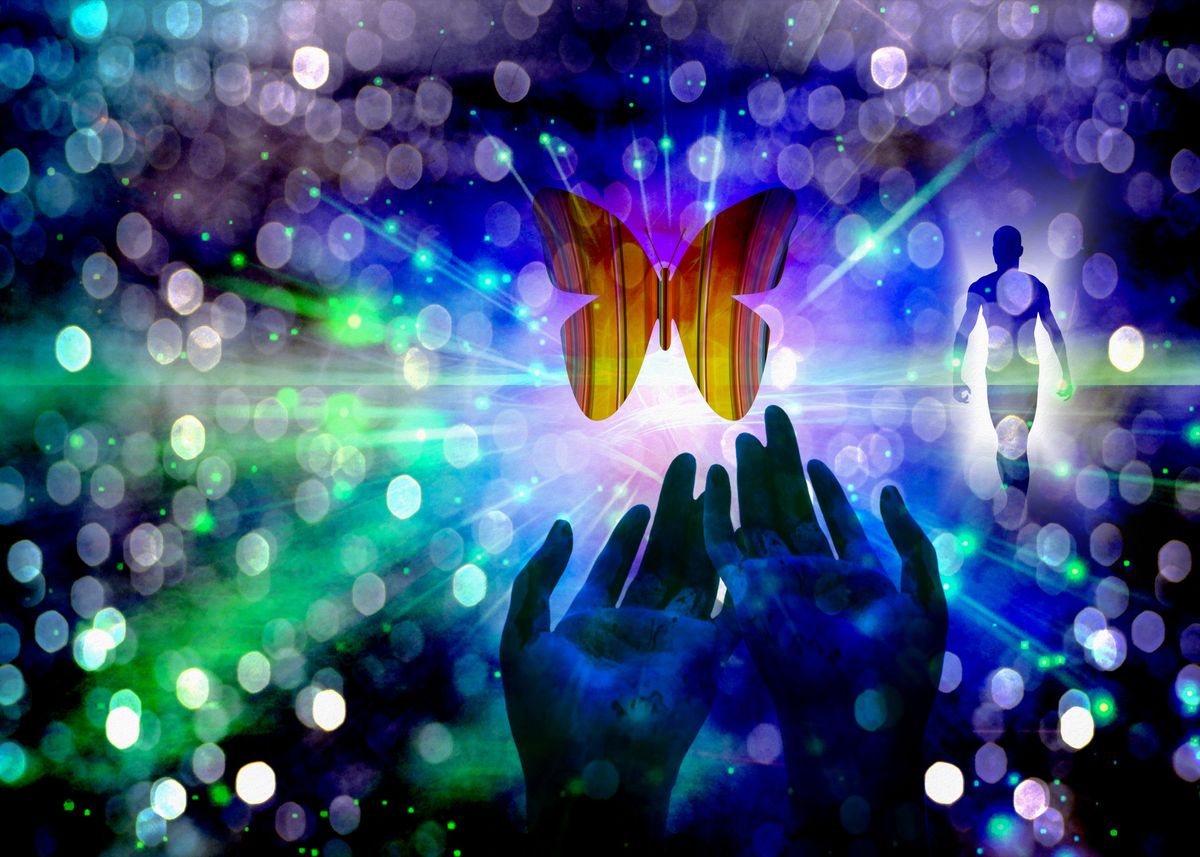 'Butterfly and human soul' Poster, picture, metal print, paint by Bruce ...